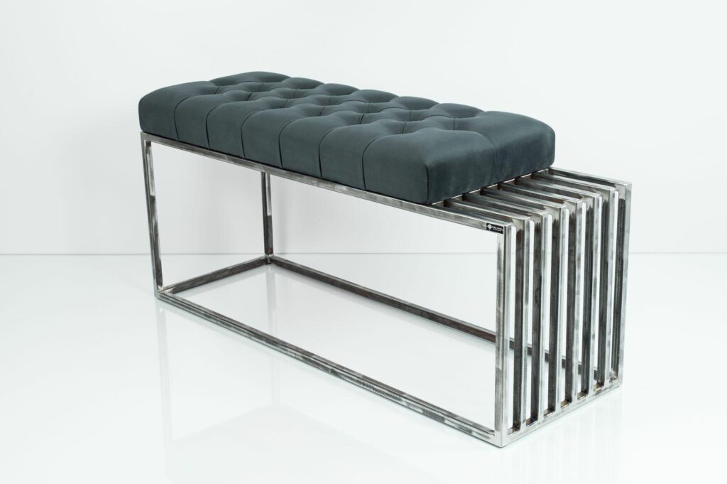 LPM-18 Gesteppte Designer Sitzbank Hocker Loft, Gestell aus Stahl ...